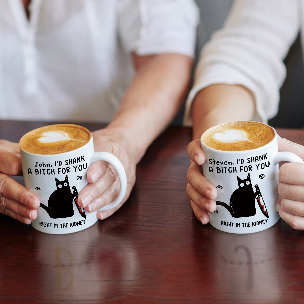 Personalized Funny Blade Cat 11oz/15oz Ceramic Mug with Name and Handle ...