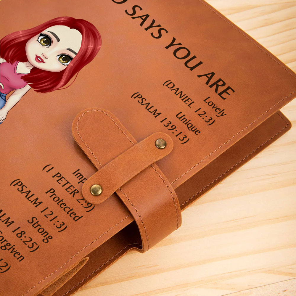 Personalized God Says You Are Cartoon Character A5 Leather Notebook ...