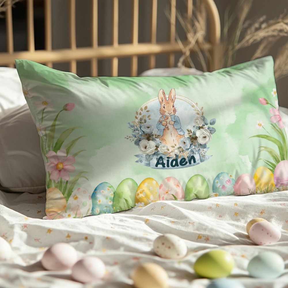 Personalisierte Floral Cross Peter Rabbit Eggs Soft Pillow Cover mit ...