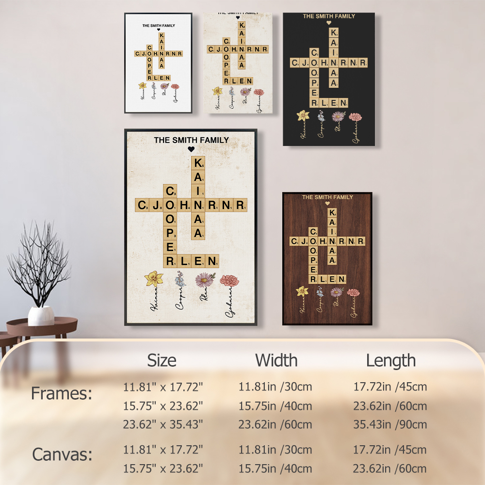 Personalised Crosswords Scrabble Puzzle Art Poster Framed Frameless ...