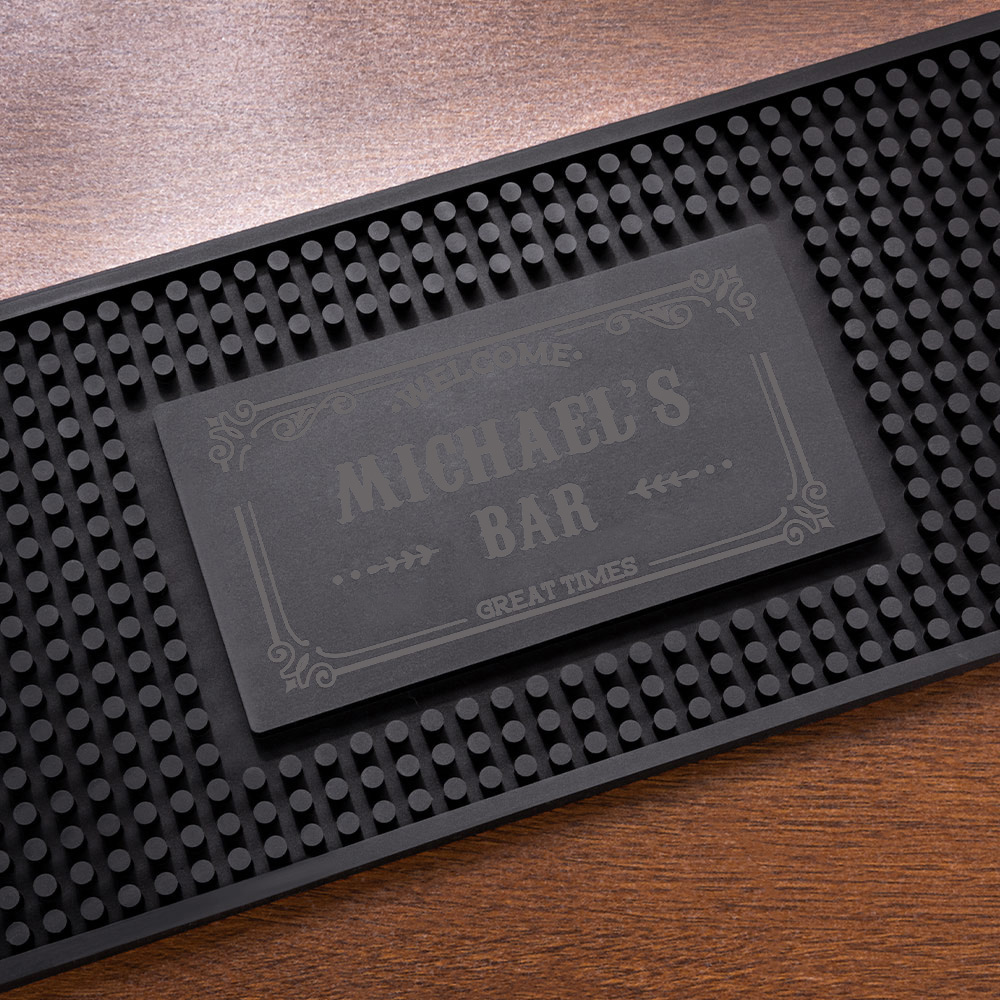 Personalized Welcome Great Times Non-slip Rubber Bar Mat Drink Coaster ...
