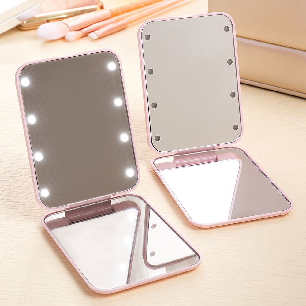 Personalized Cartoon Character Portable LED Double-Sided Compact Makeup ...