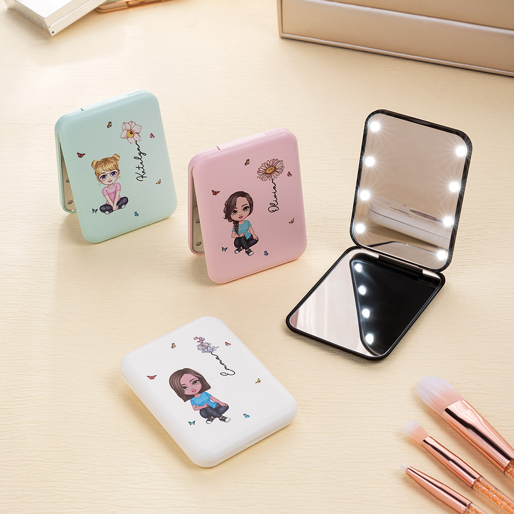 Personalizzato Cartoon Character Portable LED Double-Sided Compact ...