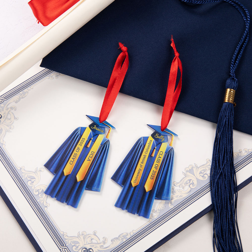 Personalized Graduation Gown Shape Ribbon Acrylic Ornament with Name ...