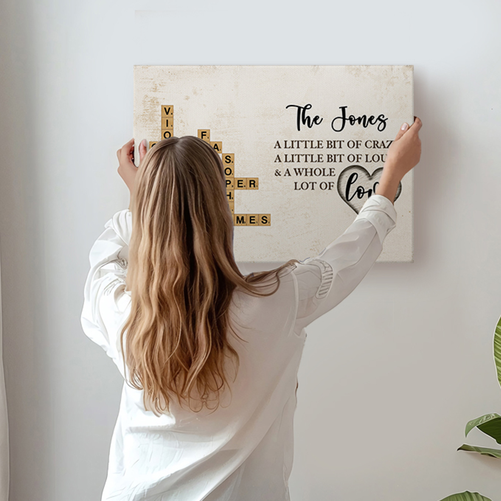 Personalized Wood Grain Scratches Background Crossword Puzzle Art ...