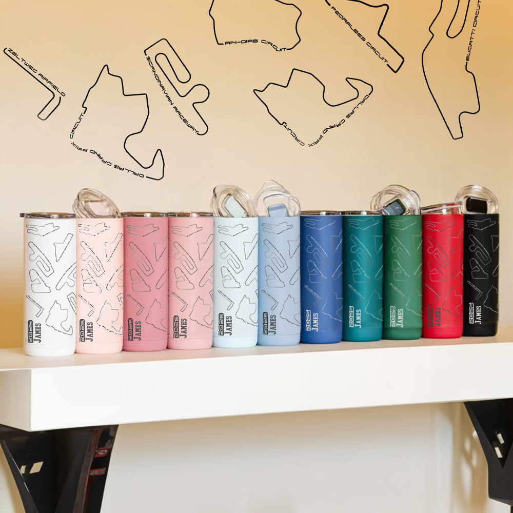 Personalized 2025 Formula One Racing Track Circuit 20oz Skinny Tumbler ...