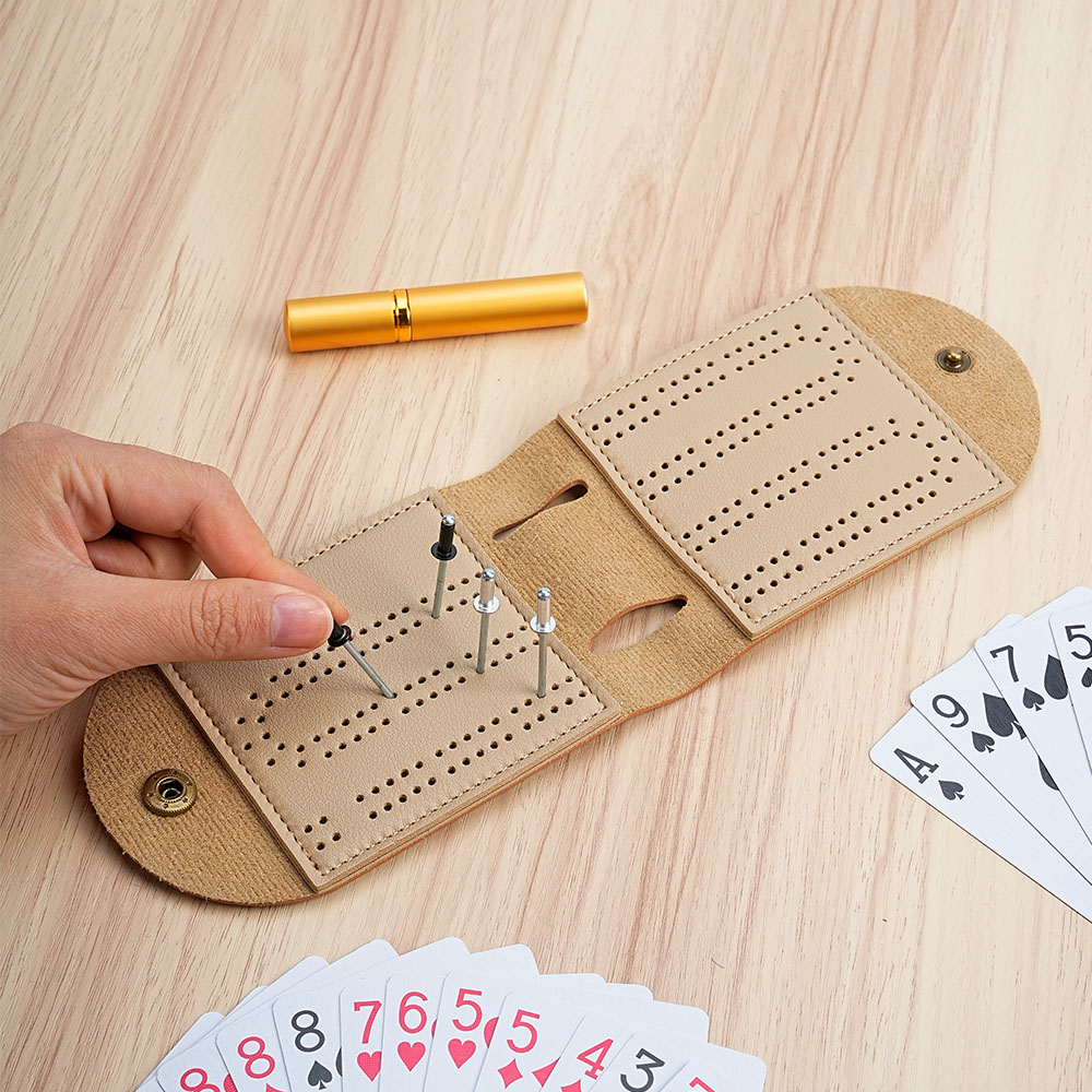 Personalized Cartoon Golf Character Name Portable Leather Cribbage ...