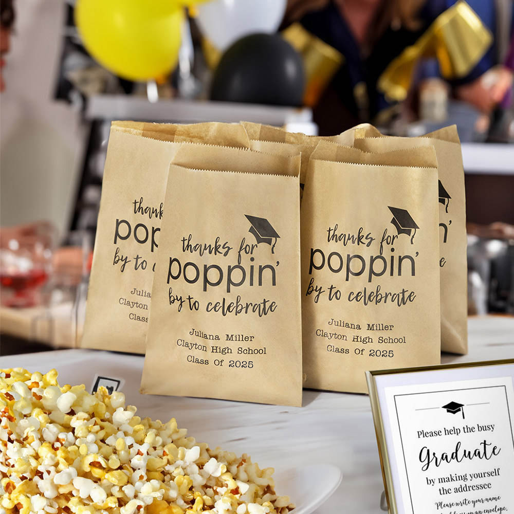 Personalized Food-grade Popcorn Cookie Treat Bags Set of 20 Class of ...