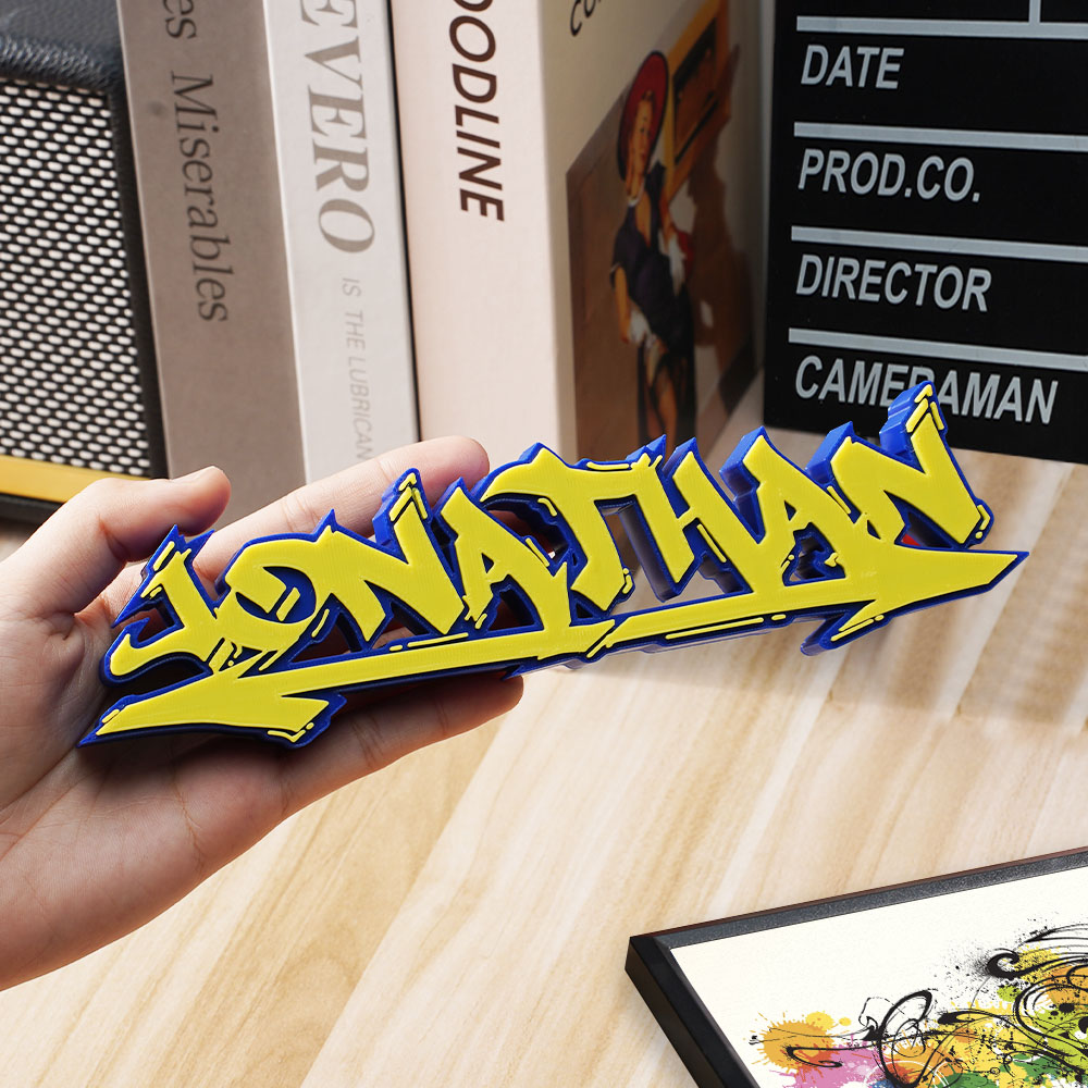 Personalized Multicolor 3D Printed Graffiti Name Plate Office Desk ...