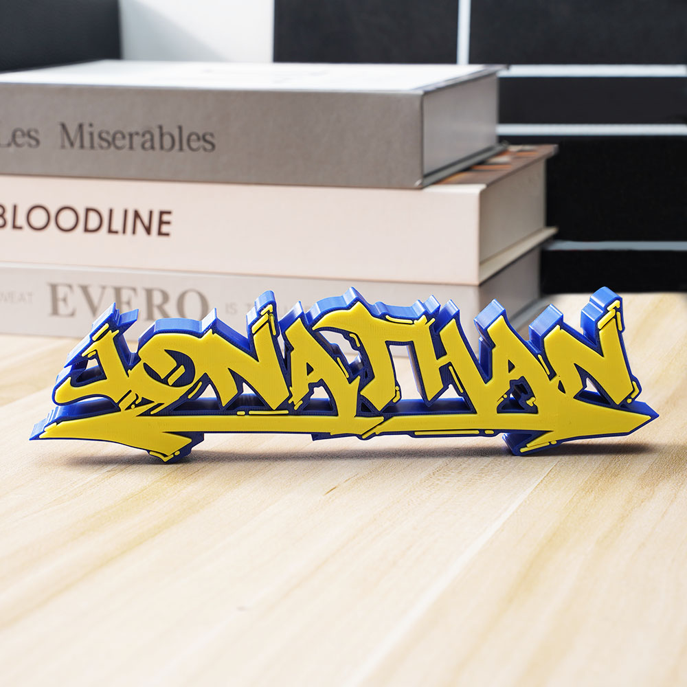 Personalized Multicolor 3D Printed Graffiti Name Plate Office Desk ...