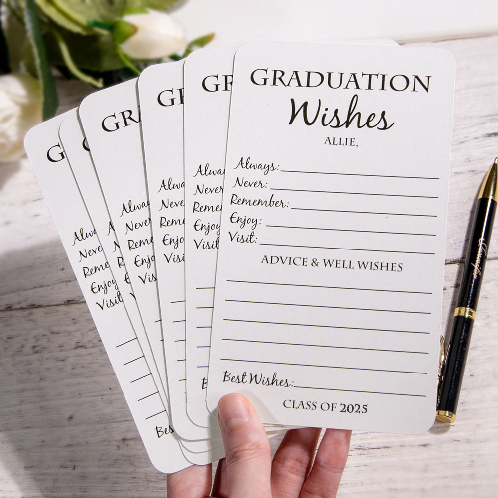 Personalized Set of 15 Graduation Wishes Advice Cards with Name and ...