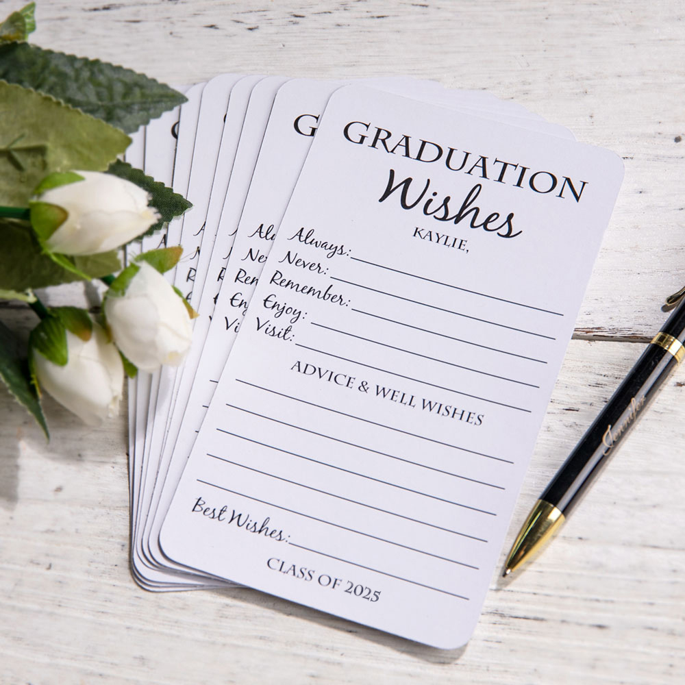Personalized Set of 15 Graduation Wishes Advice Cards with Name and ...