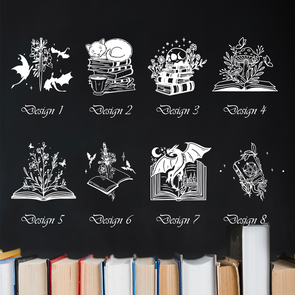 Personalized 3D Printing Fantasy Book Dragon Sword Floral Library ...