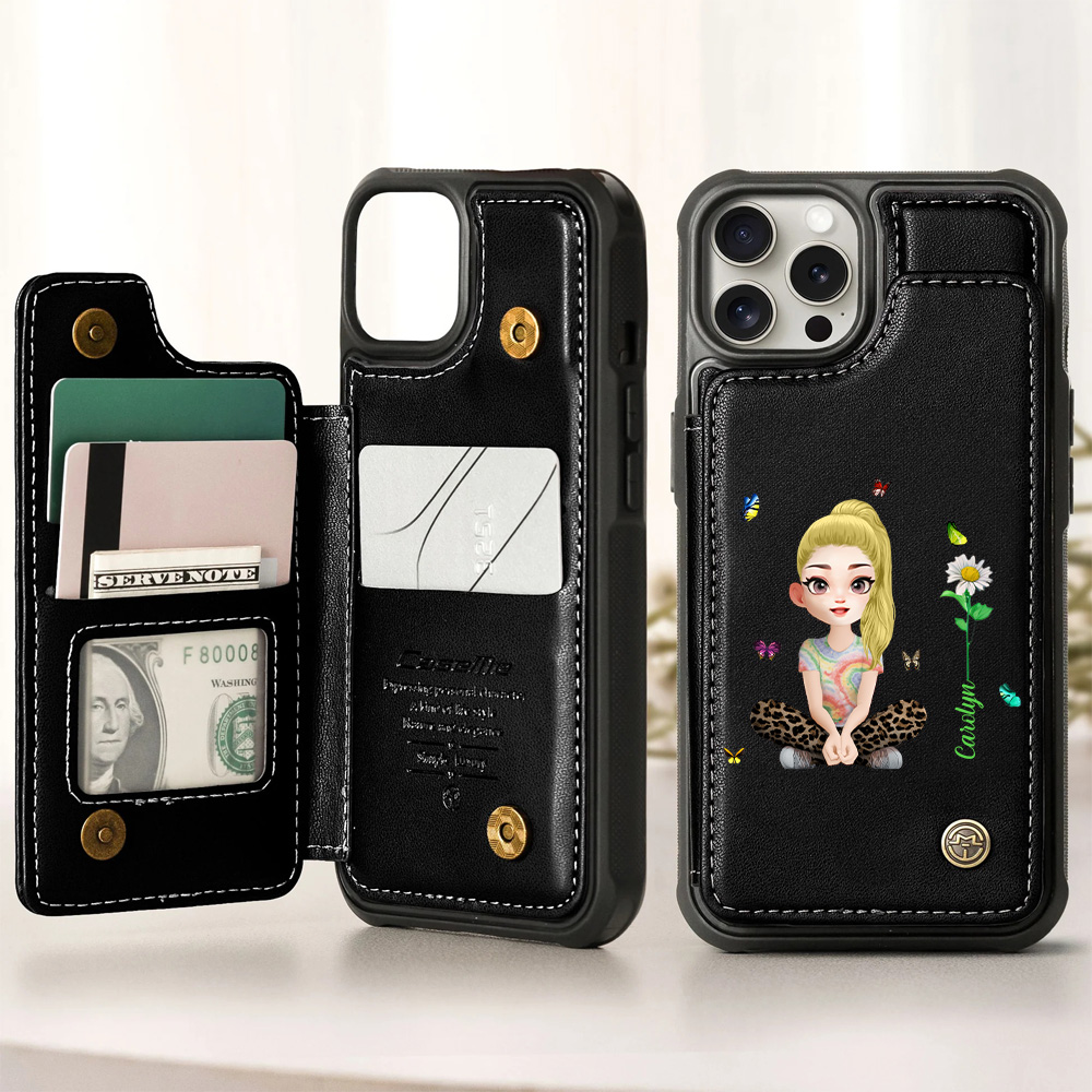 Personalized Funny 3D Cartoon Character Birth Flower Flip Wallet Phone ...