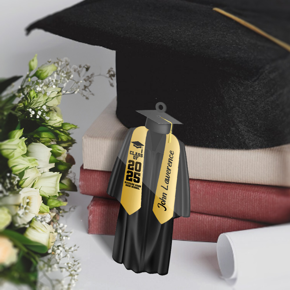 Personalized Graduation Gown with Ribbon Design Acrylic Christmas ...