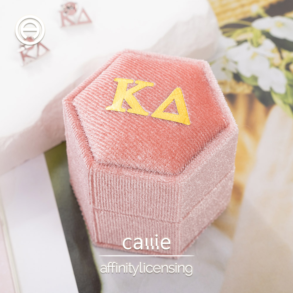 Personalized Greek Letter Sorority Name Velvet Badge Ring Jewelry Box ...