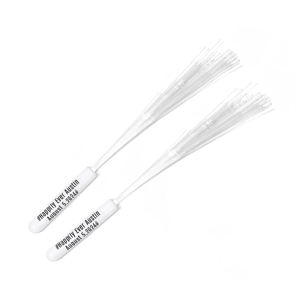 Personalised Portable White Glow Fiber Wands Sticks with Text ...