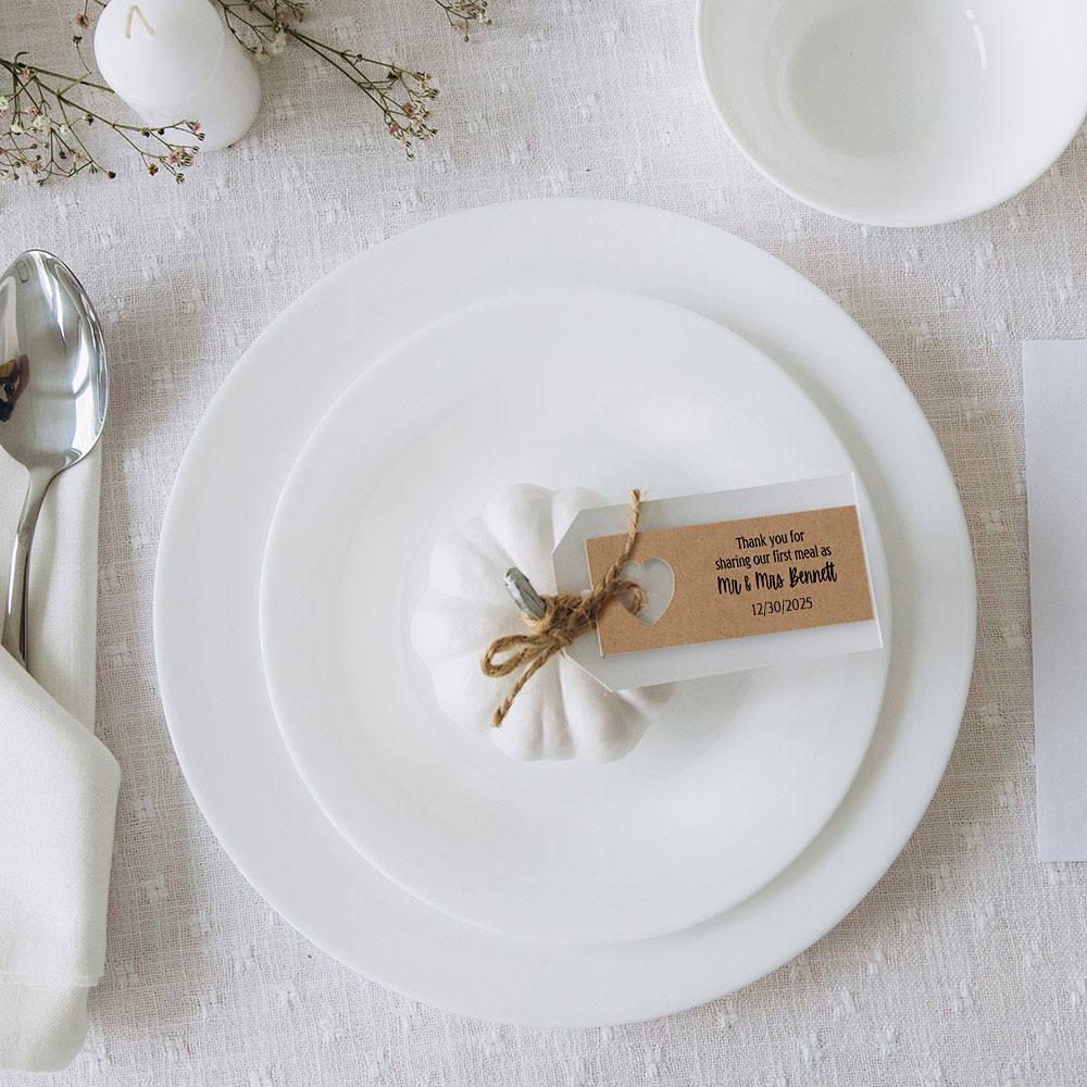 Personalized Thank You For Sharing Our First Meal Tag Set for Table ...