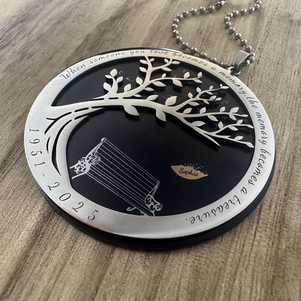 Personalized Memorial Tree Bench Charm Commemorative Pendant Decorative ...