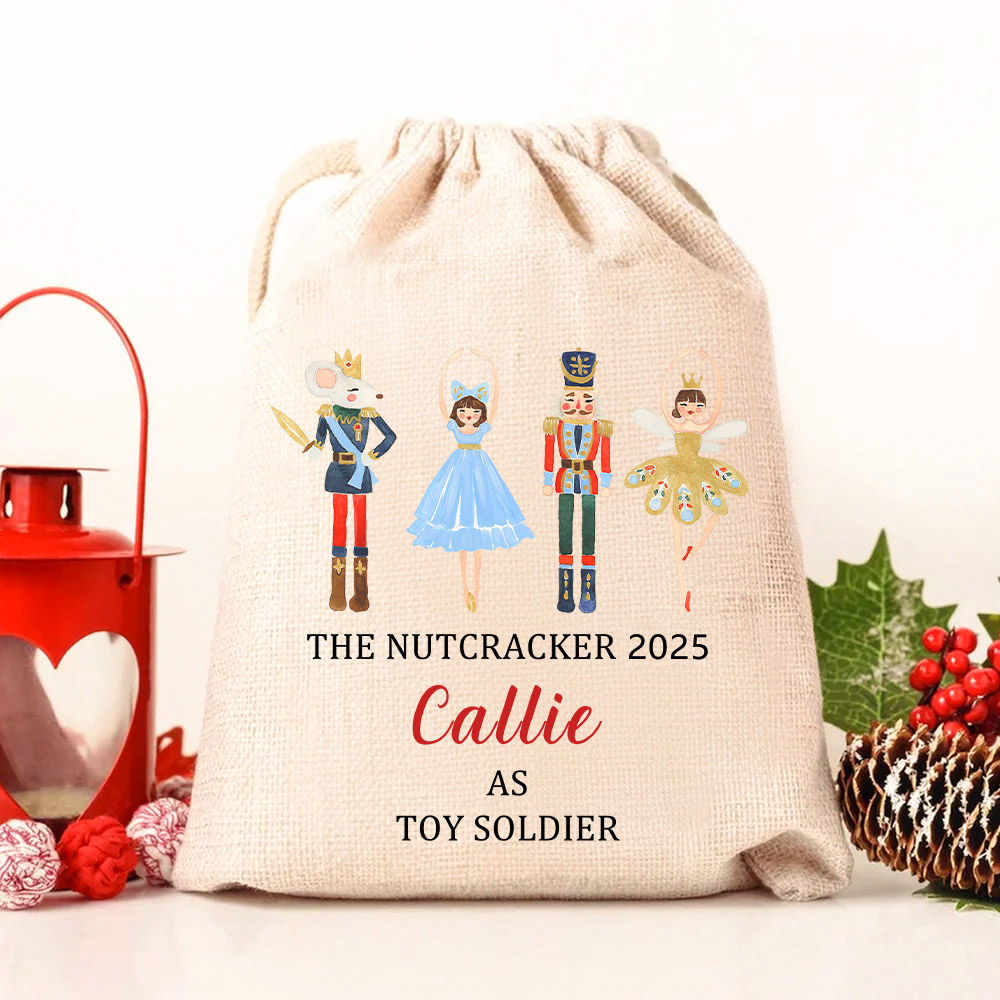 Personalised Cute Nutcracker Fairy Ballet Girl Drawstring Canvas Gift ...