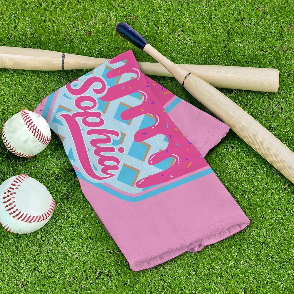 Personalized Multicolor Baseball Ice Cream Dripping Towel with Name and ...