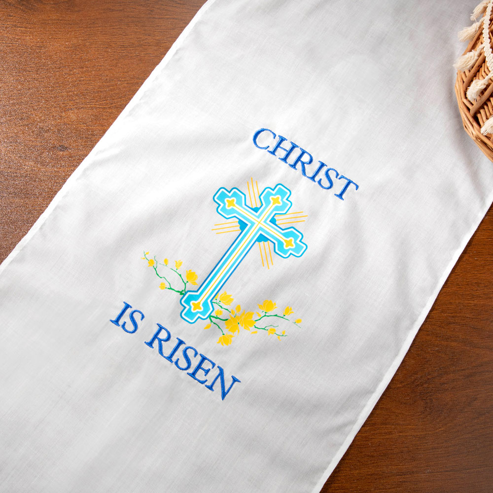 Personalized Floral Cross Basket Cloth with Embroidered Text to Cover ...