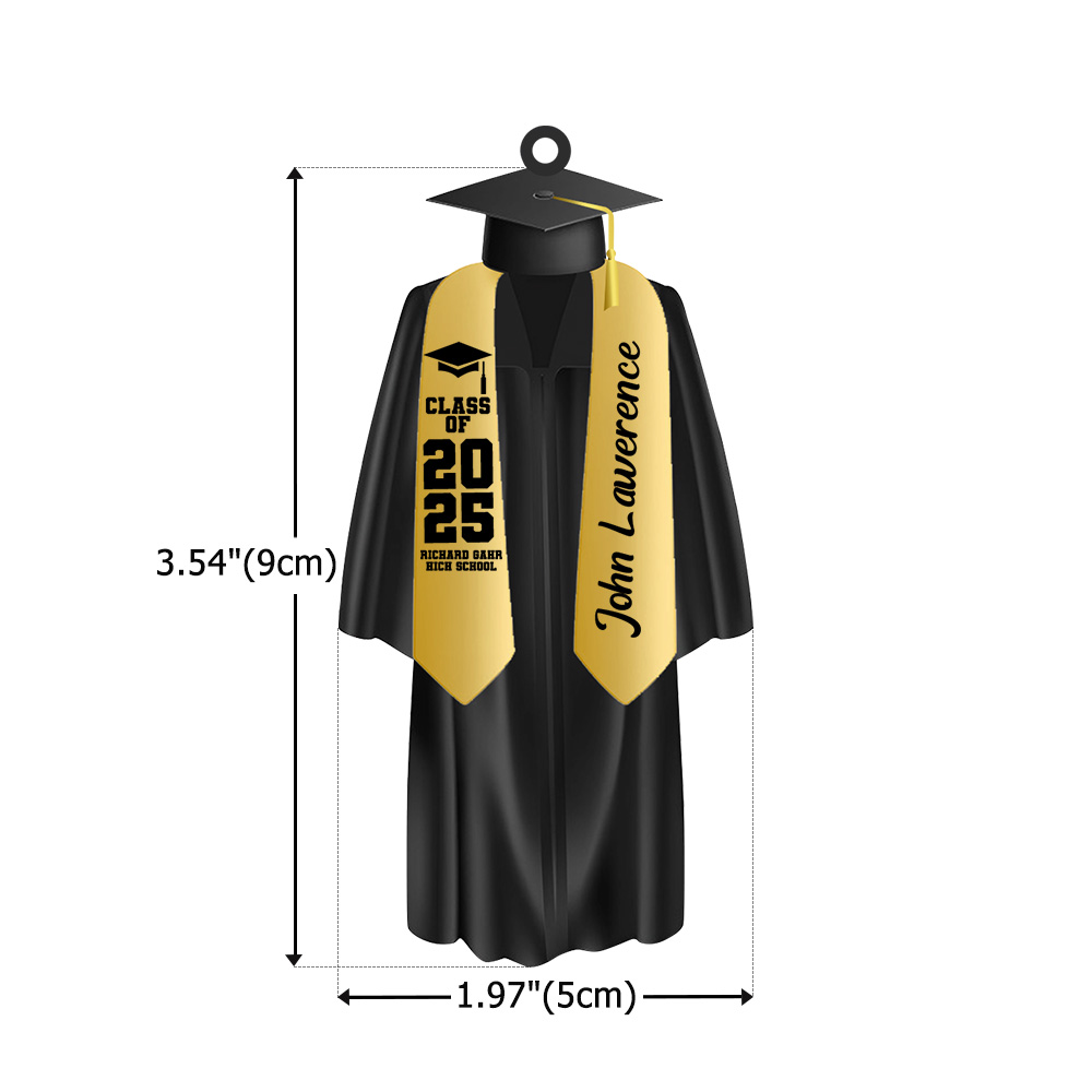 Personalized Graduation Gown with Ribbon Design Acrylic Christmas ...