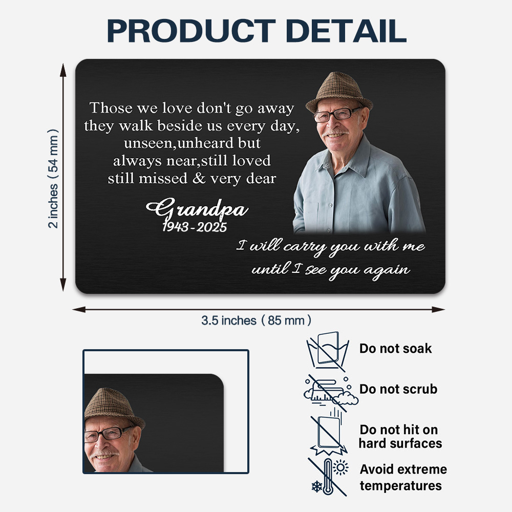 Personalized I Will Carry You Until I See You Again Photo Wallet Card ...
