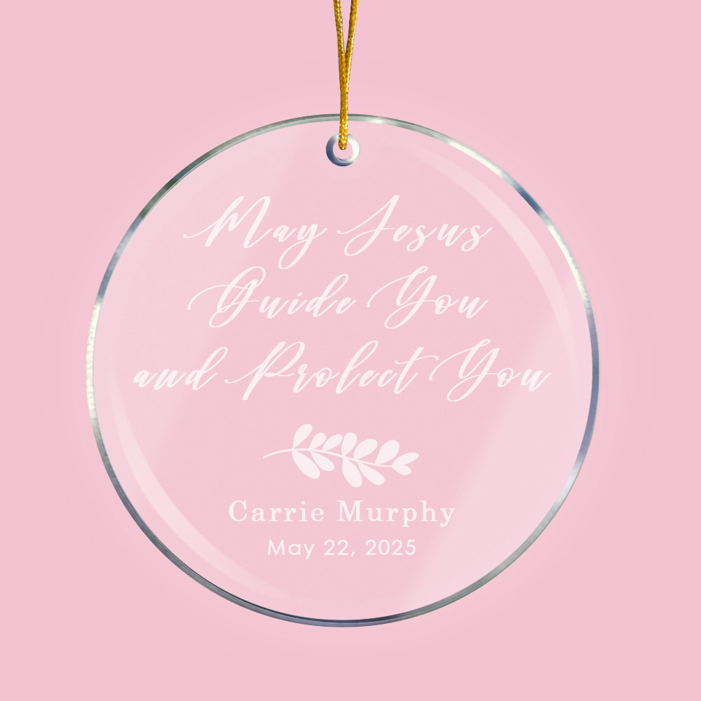 Personalized May Jesus Guide You And Protect You Acrylic Ornament with ...