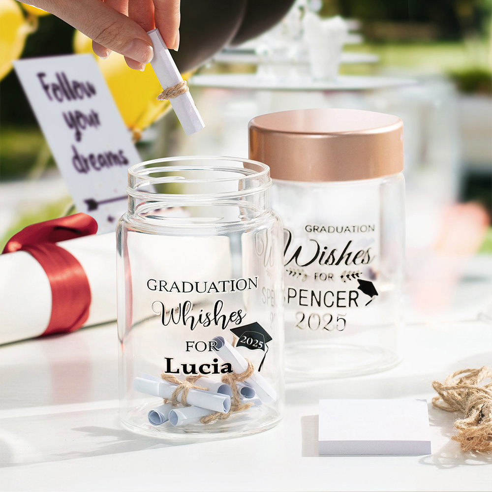 Personalized Graduation Advice & Wishes Jar Glass Bottle with Name Year ...
