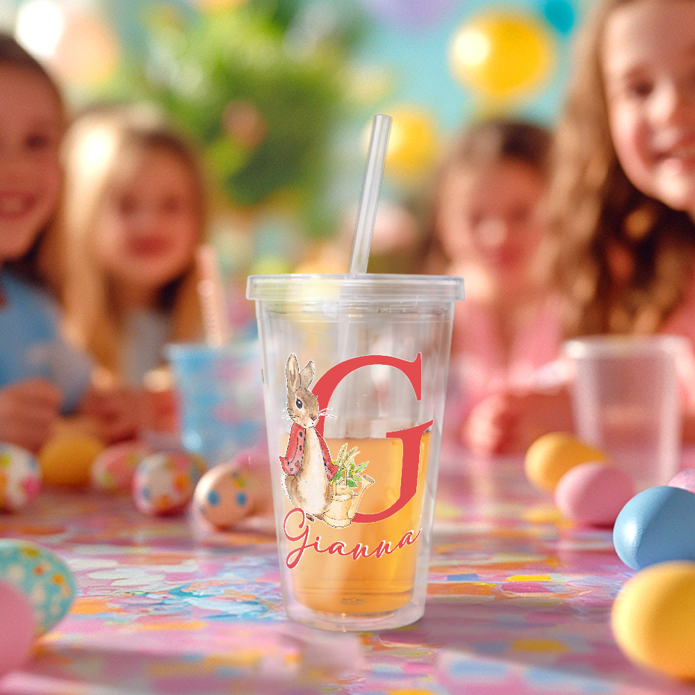 Personnalisé Peter Rabbit Initial 16 oz Double Acrylic Tumbler Watering ...