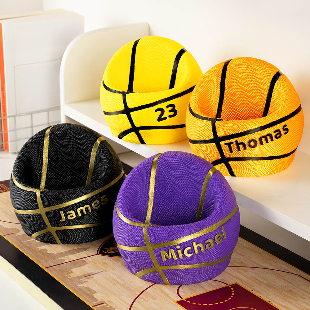 Personalized 3D Printed Basketball Shaped Phone Holder Stand with Text ...