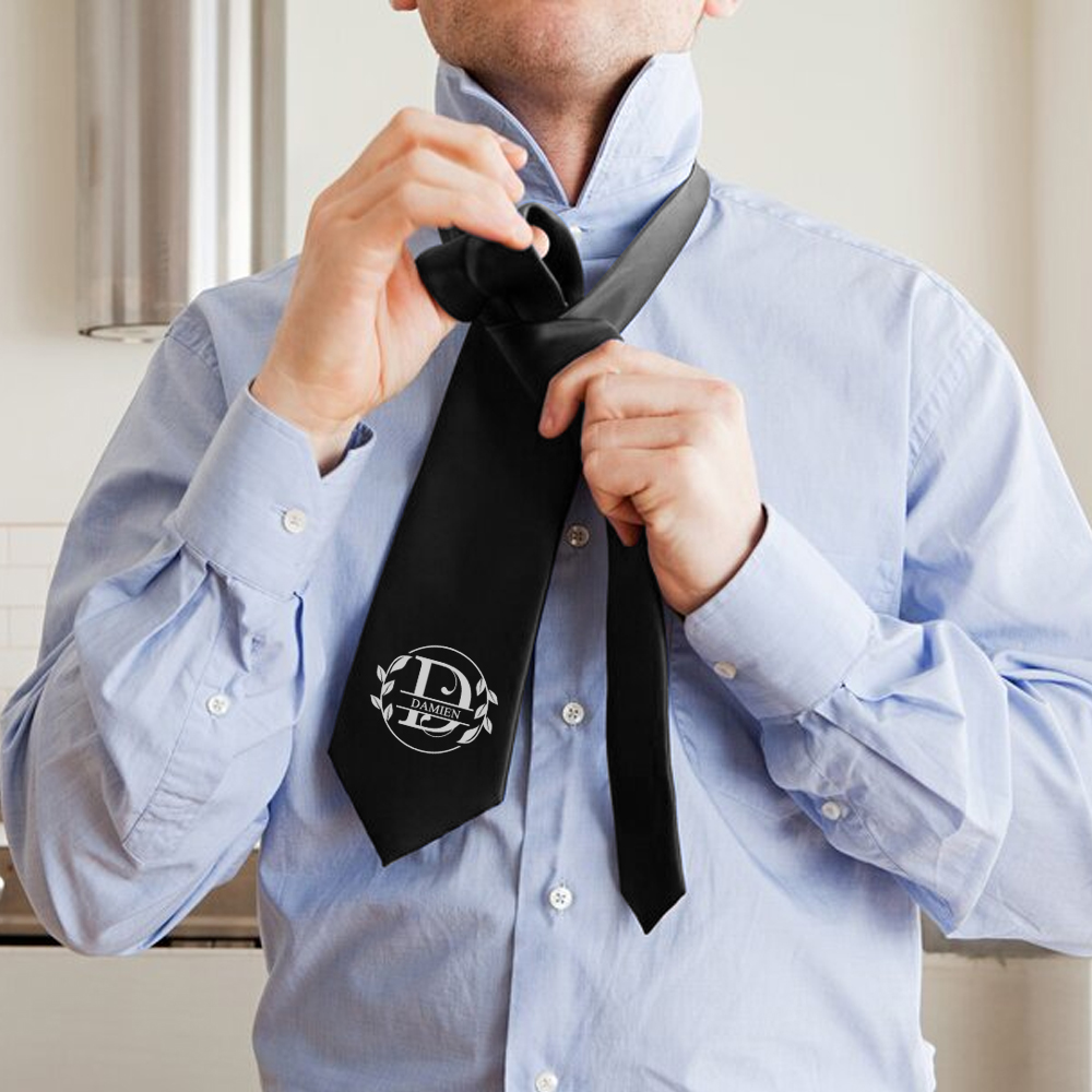 Personalized Multicolor Monogram Tie with Initial and Name Anniversary ...