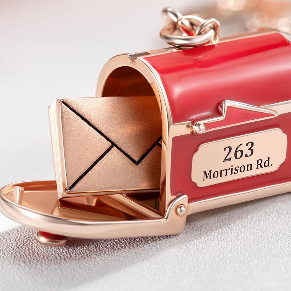 Personalized Openable Love Mail Mailbox Design Bag Charm Keychain with ...