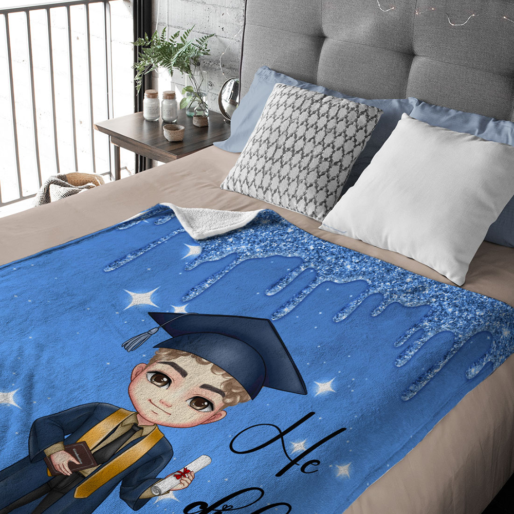 Personalized Multicolor Grad Hat Scroll Cartoon Graduation Character ...