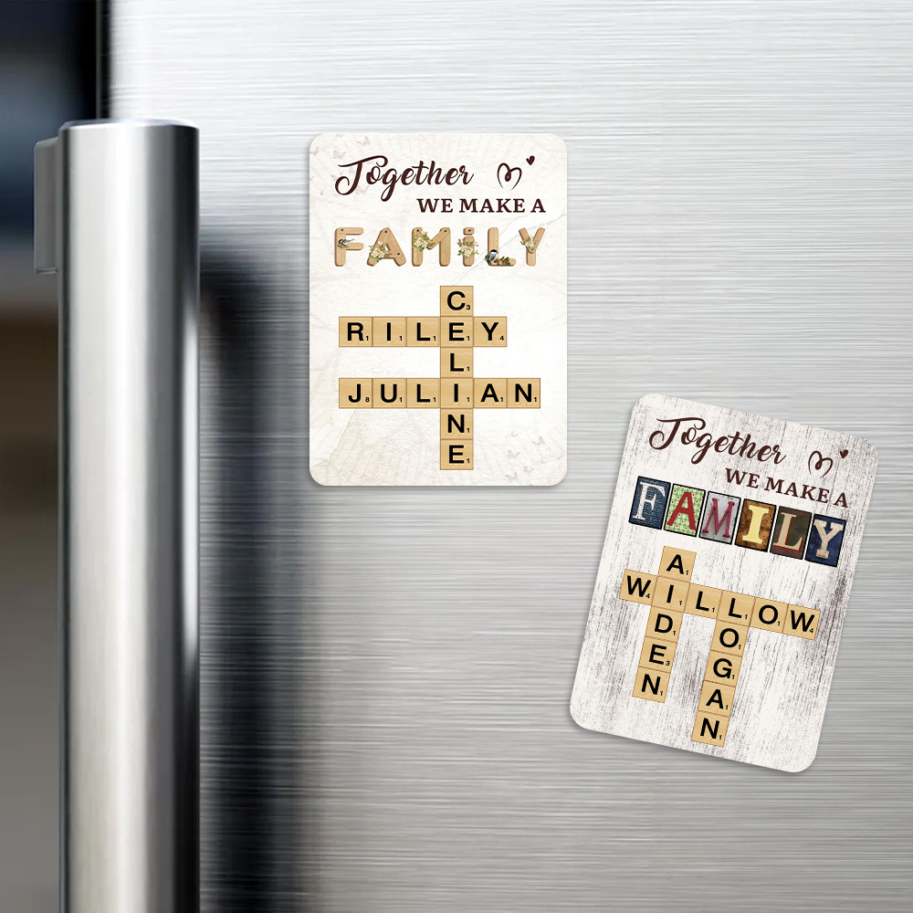Personalized We Make a Family Crossword Scrabble Puzzle Fridge Magnet ...