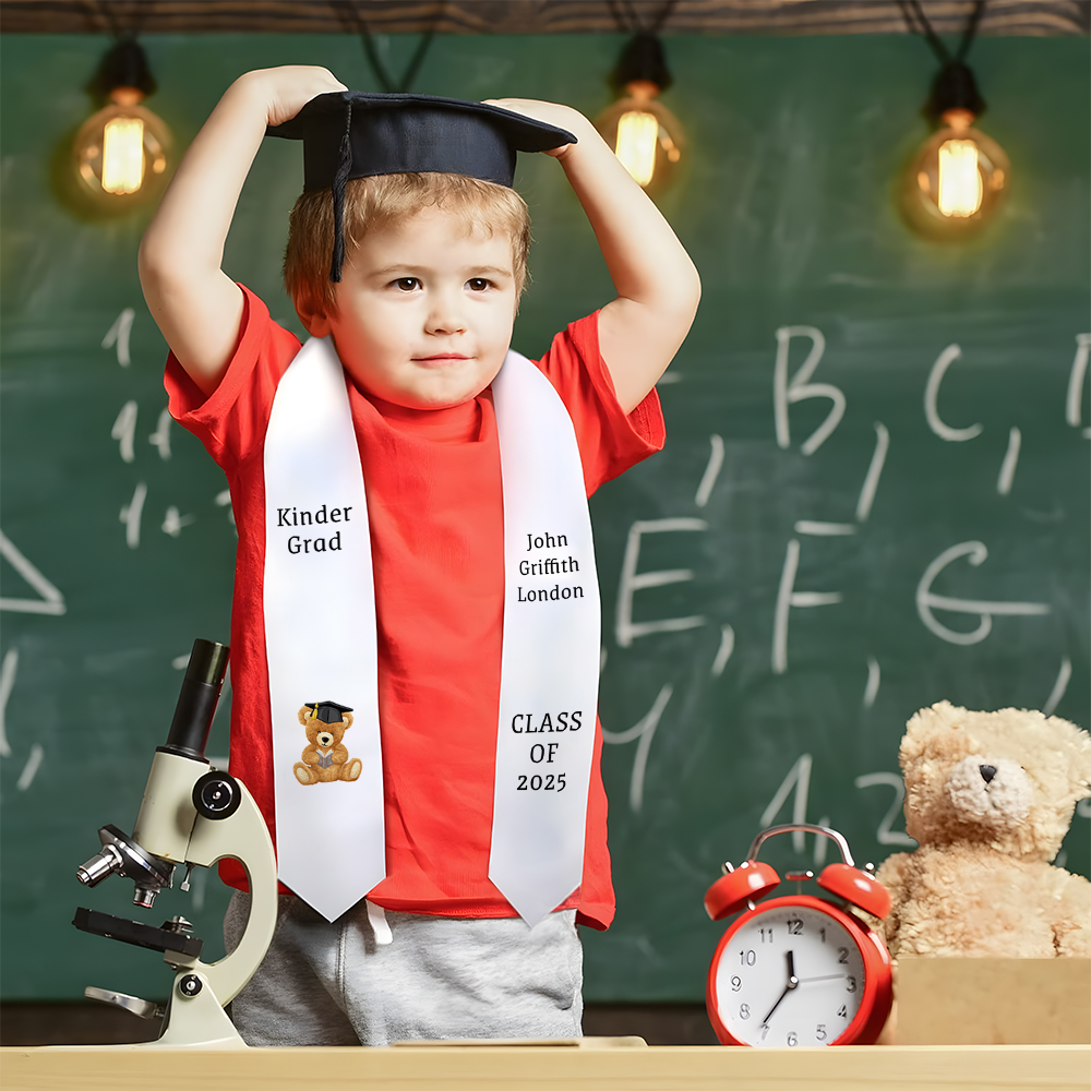 Personalized Grad Cap Cartoon Kid Graduation Sash with Name and School ...