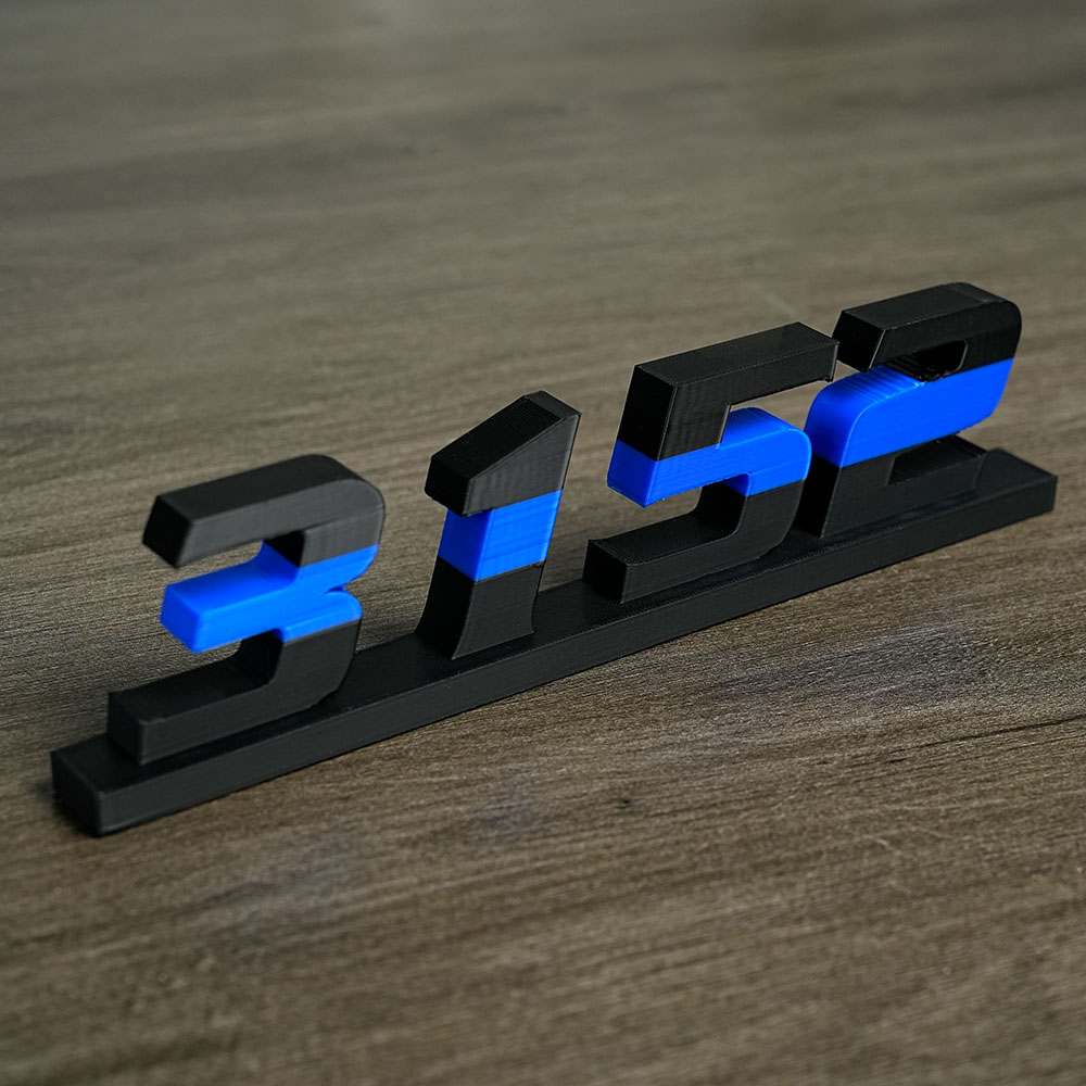 Personalized 3D Printed Blue Line Number Name Plate Desk Decor Birthday ...