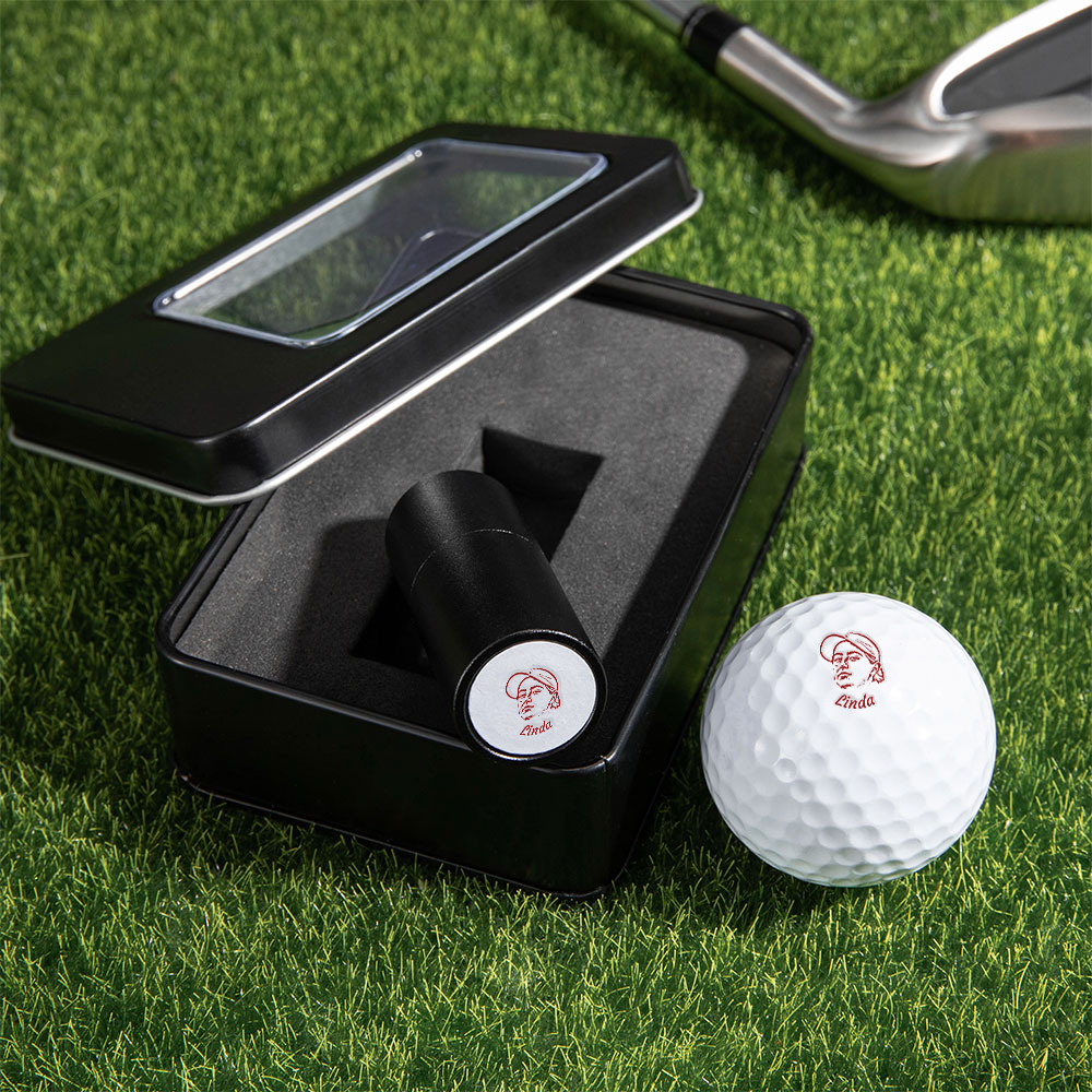 Personalized Character Portrait Photo Golf Ball Self-inking Stamp with ...