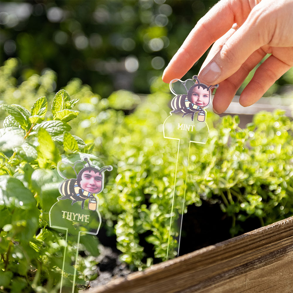 Personalized 1-8 Bee Avatar Grandma's Garden Acrylic Sign with Plant ...