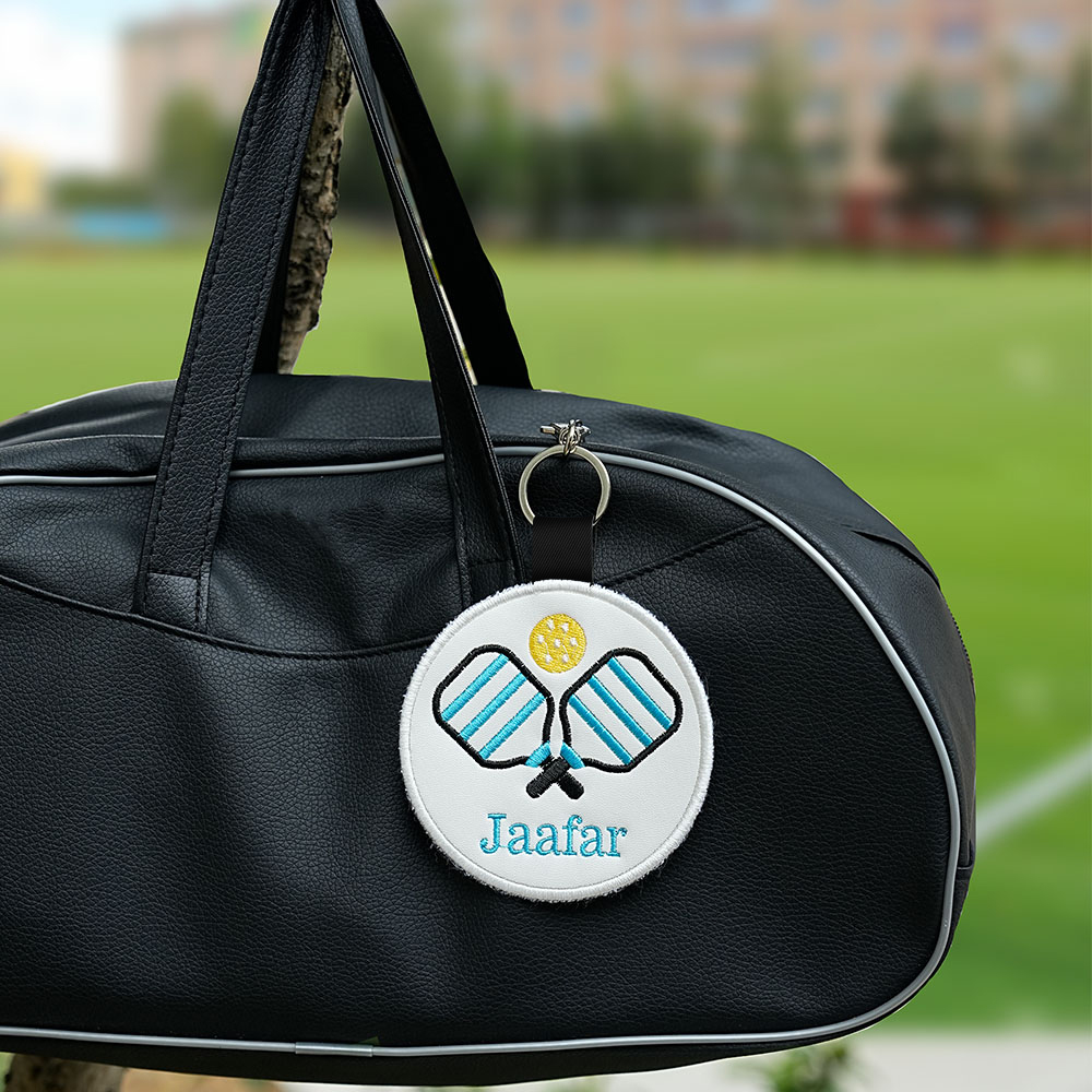 Personalized Multicolor Embroidery Pickleball Tag Keychain with Name ...