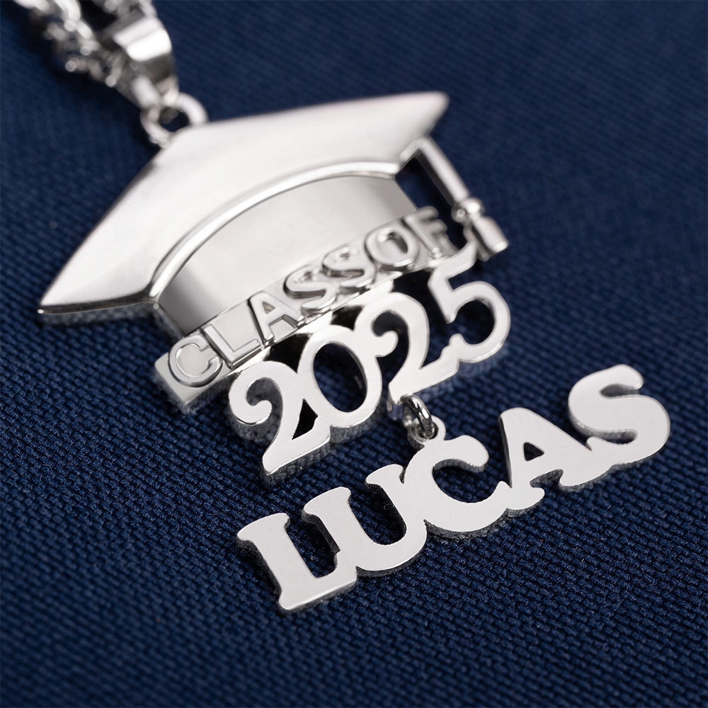 Personalized Class of 2025 Grad Cap Necklace with Name Pendant ...