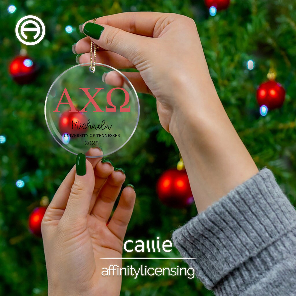 Personalized Greek Letters Sorority Christmas Ornament with Text Tree ...