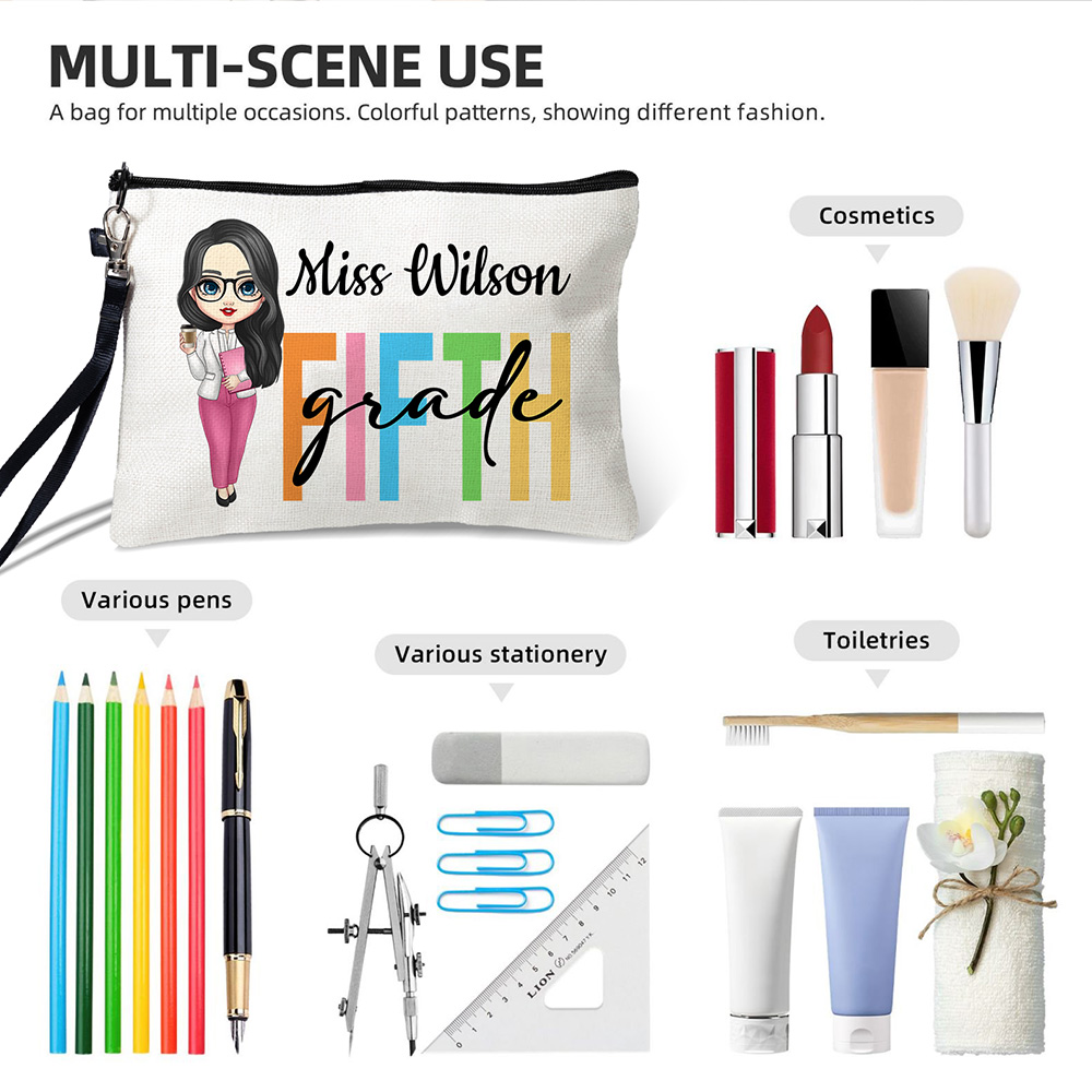 Personalized Different Grades Cartoon Character Cosmetic Bag with Name ...