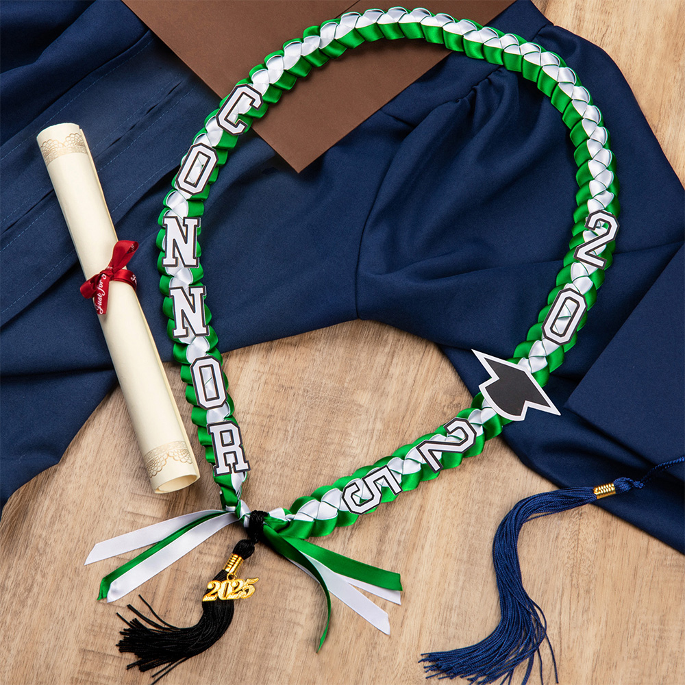 Personalized Handmade Braid Graduation Lei Honor Ribbon with Name Class ...