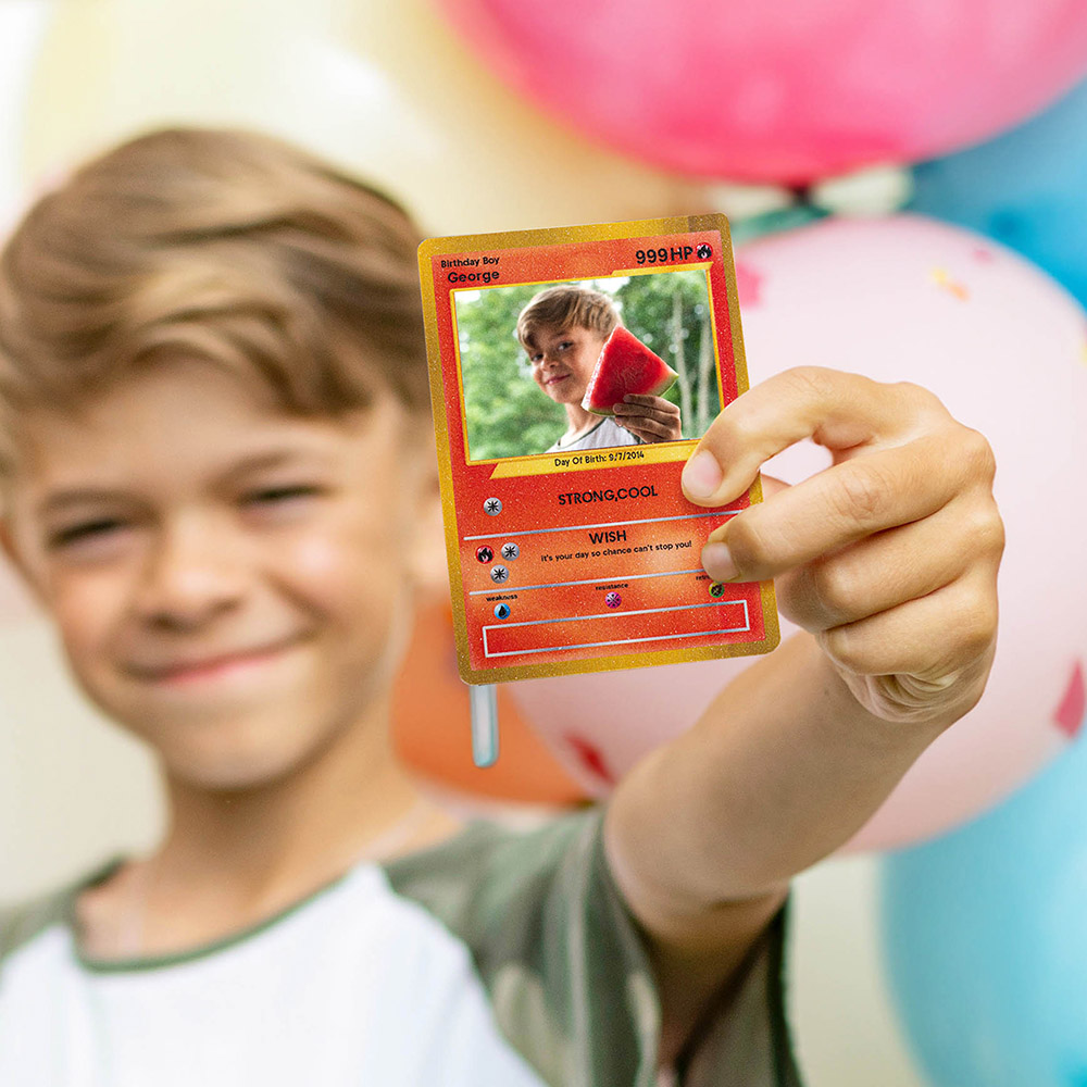 Personalized Funny Glitter Classic TCG Poke Card with Photo and ...