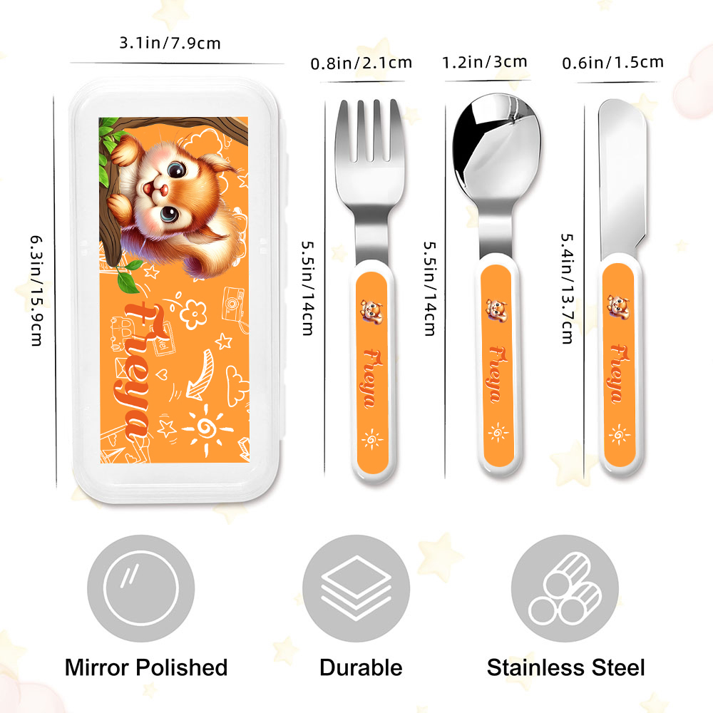Personalized Cute Puppy Fantasy Unicorn Animal Safe Stainless Steel Kid ...