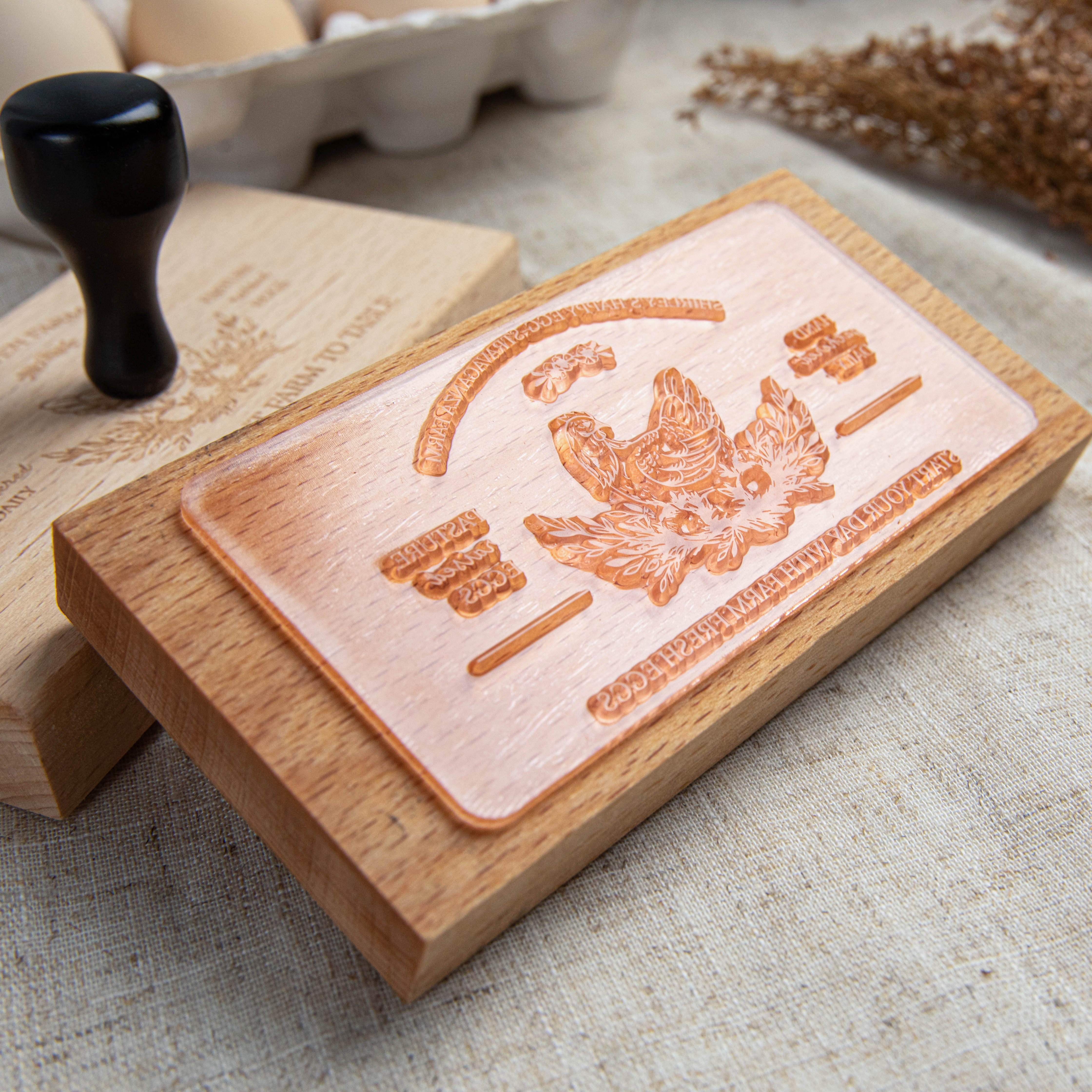 Personalized Engraved Leaf Flower Chicken Nest Farmer Market Wooden Egg ...