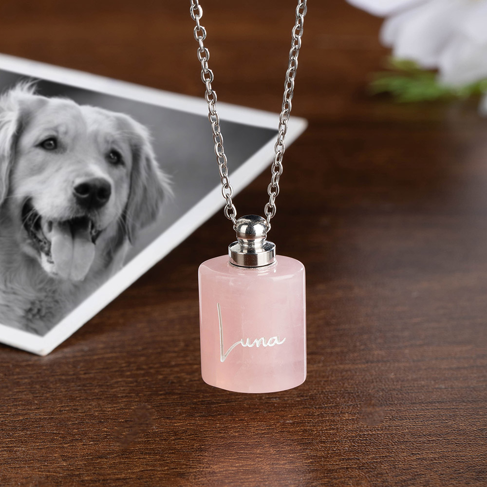 Personalised Mini Crystal Urn Necklace for Pet Human Ashes with ...