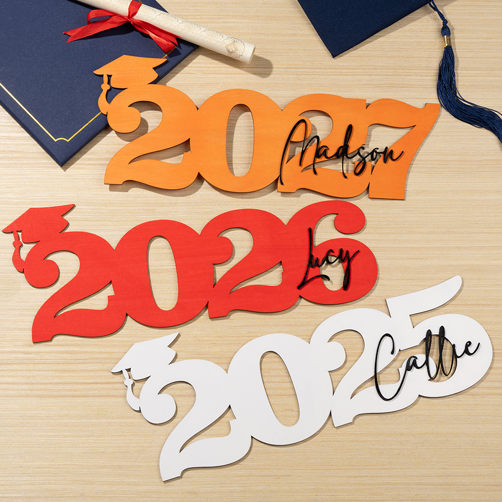 Personalized Class of 2025 Wood Name Sign Graduation Party Decor Photo ...